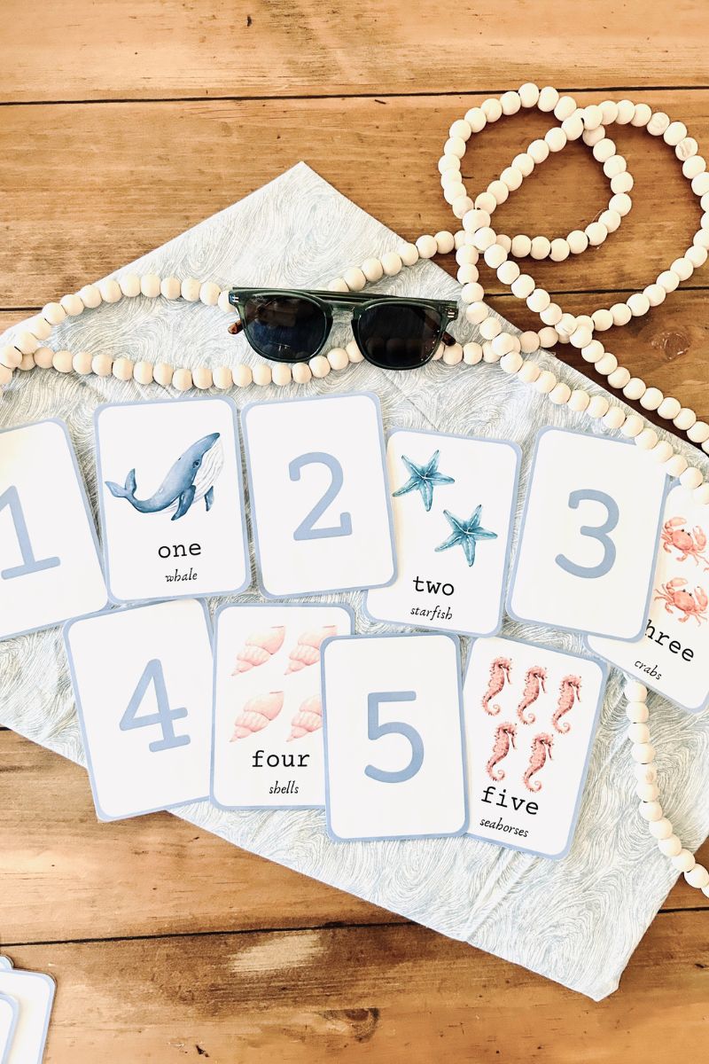 Ocean-Themed Number & Color Flashcards – Preschool Learning Printables ...