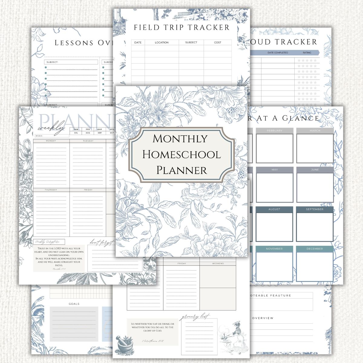 Christian Homeschool Printable Planner | Faith-Based Organizer for Moms ...