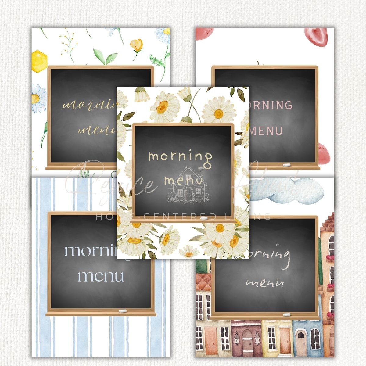 Homeschool Morning Menu Covers | Spring and Summer Designs - Rejoice About