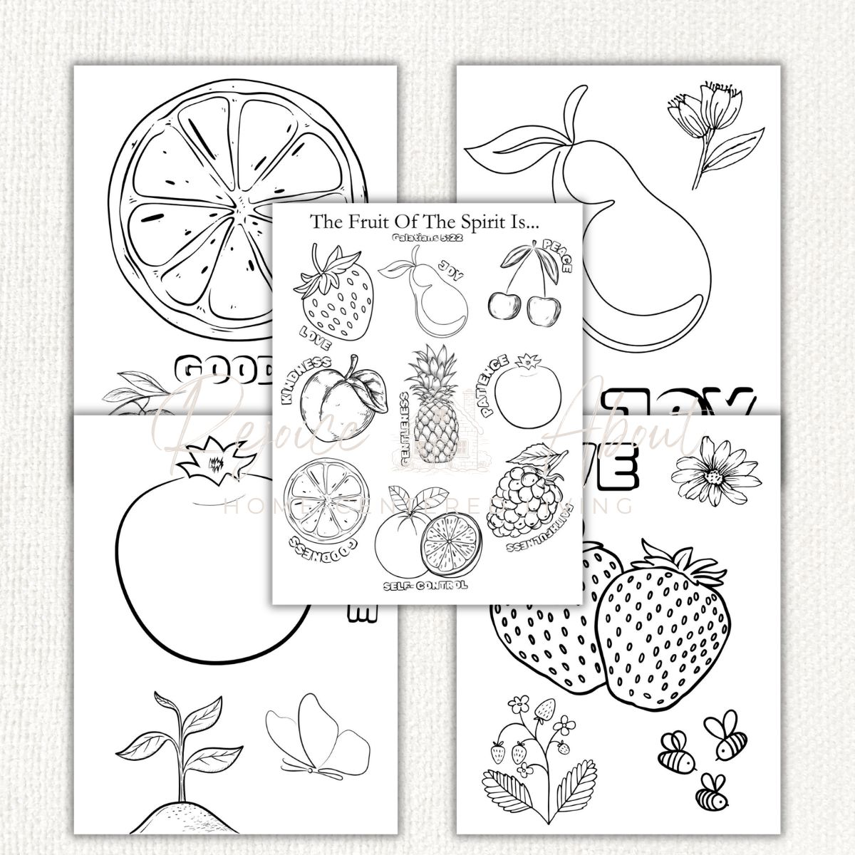 Fruit of the Spirit Coloring Pages For Kids | Free Printable - Rejoice ...